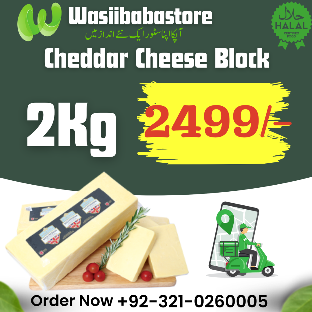 Cheddar Cheese Block 2kg - Wasiibaba Food Store